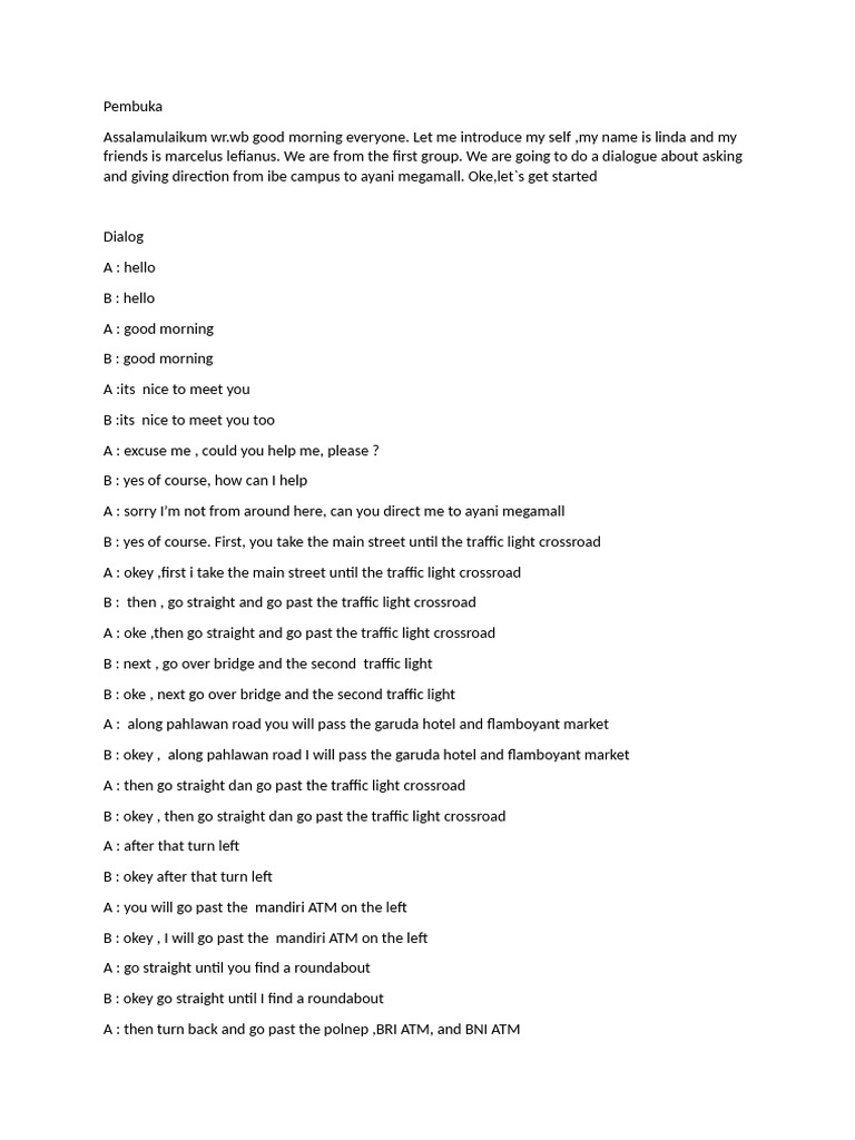 Asking and Giving Direction | PDF