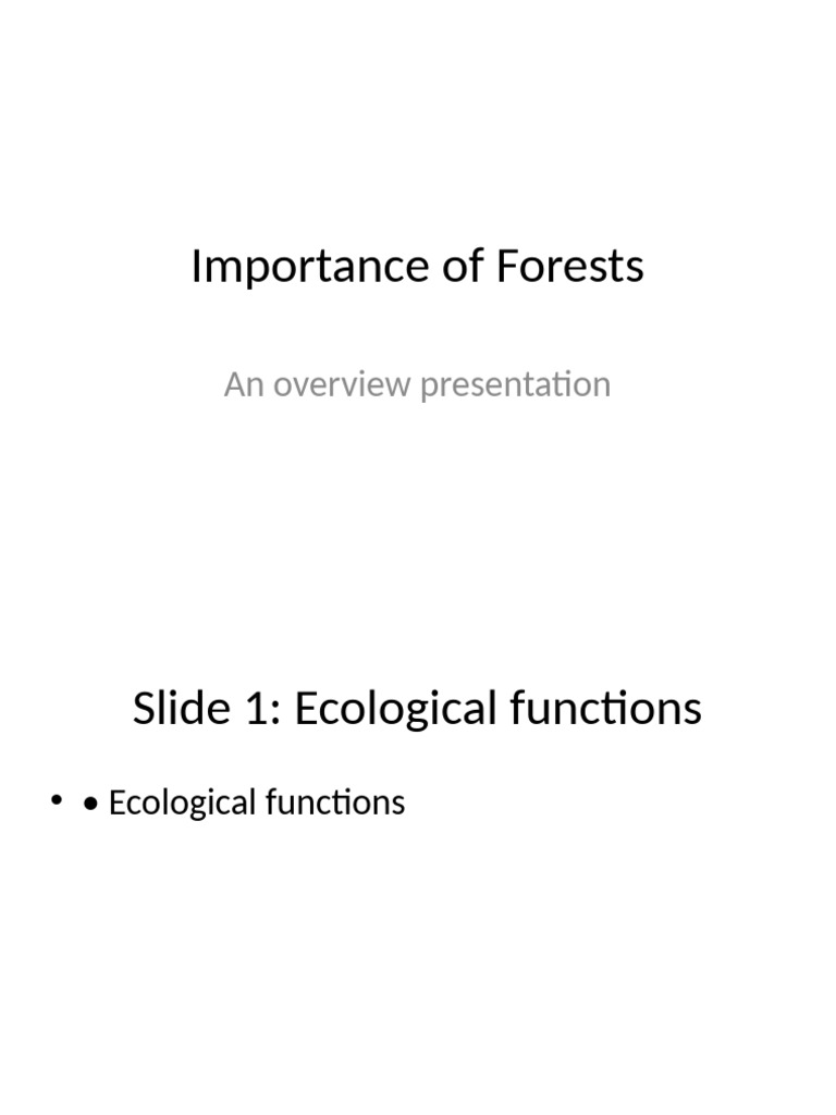 Importance of Forests | PDF