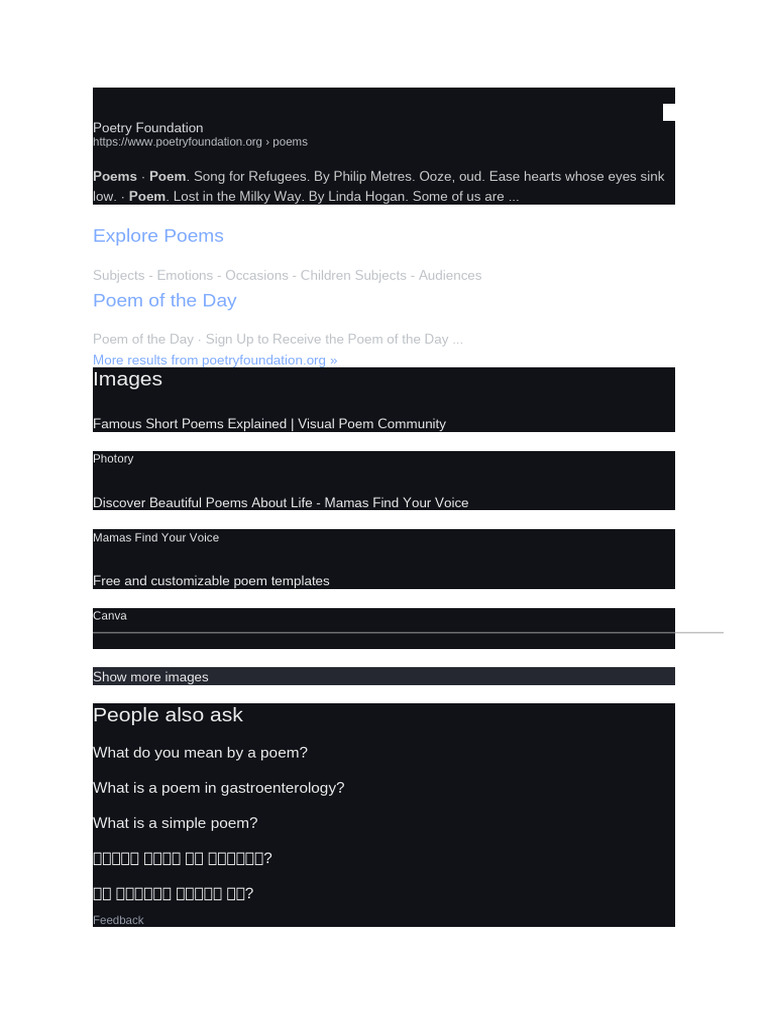 Explore Poems at Poetry Foundation | PDF