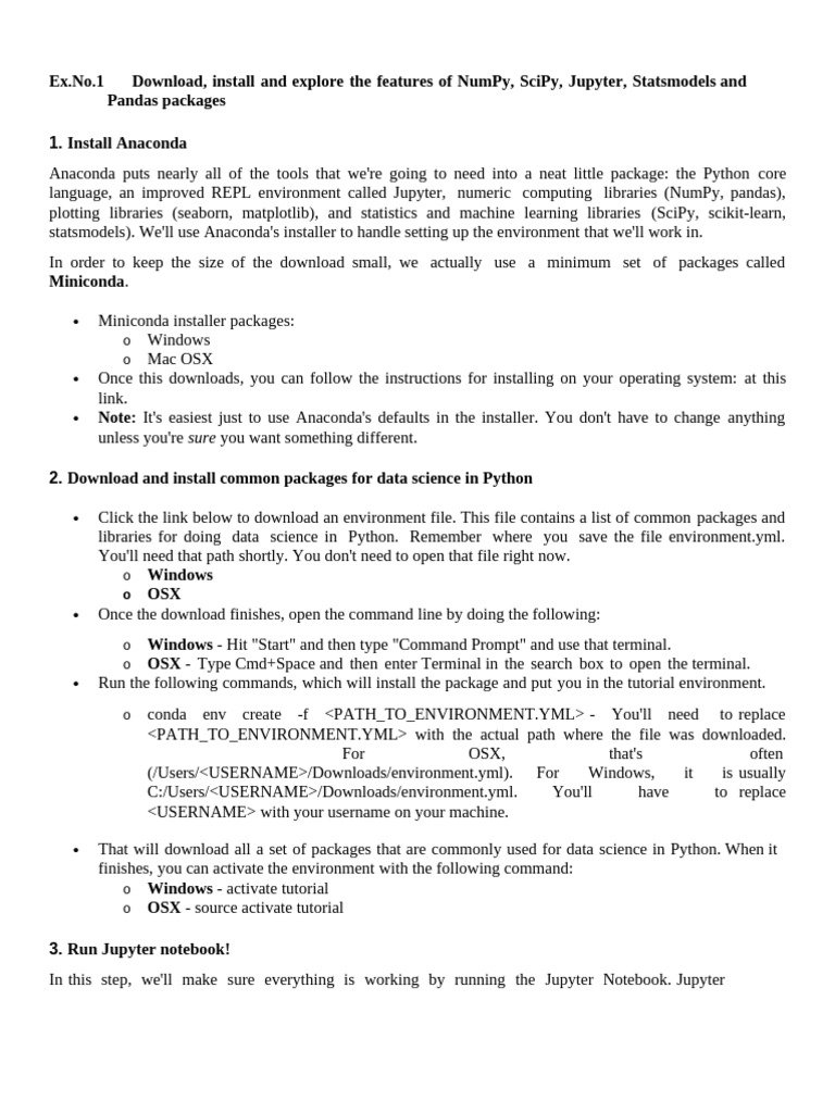 Install and Explore NumPy, Pandas | PDF | Mean Squared Error