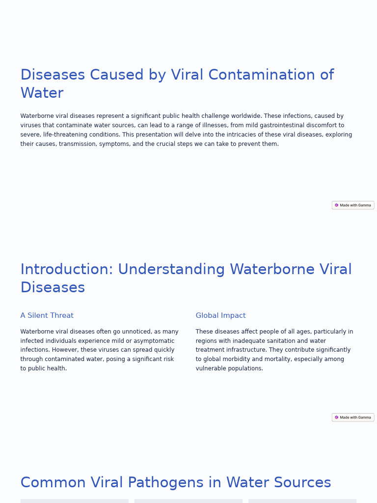 Diseases Caused by Viral Contamination of Water | PDF | Hepatitis ...
