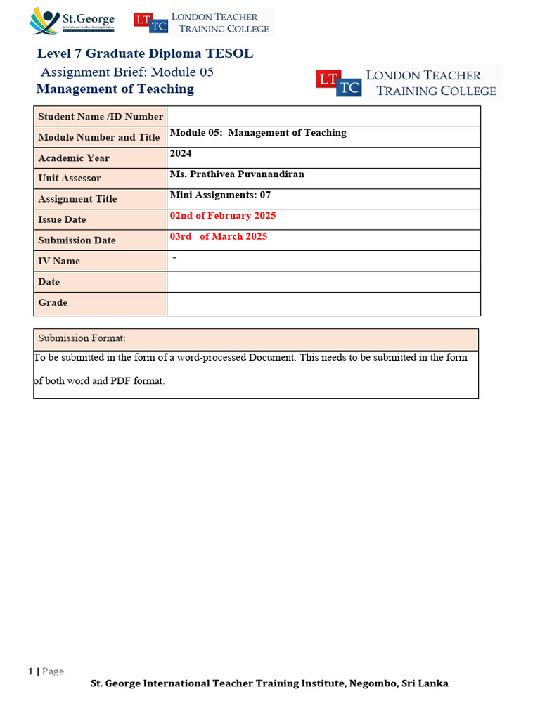 Assignment Brief Module 5 | PDF | Curriculum | Word Processor