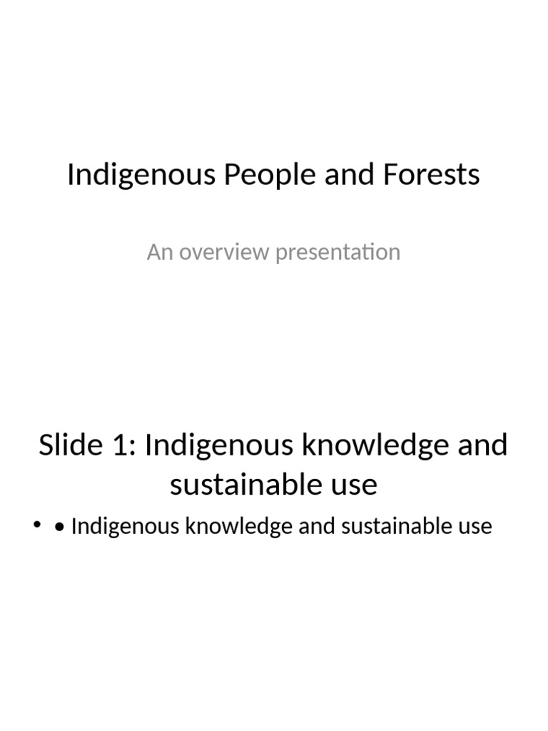 Indigenous Peoples' Role in Forests | PDF