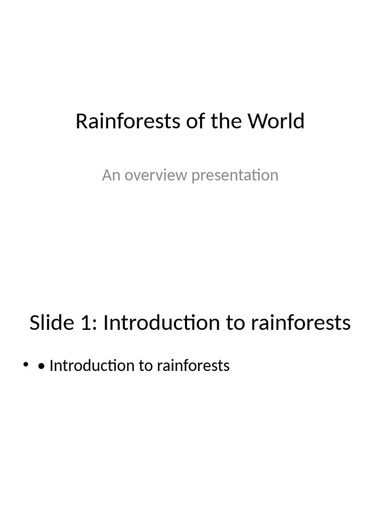 Overview of Global Rainforests | PDF