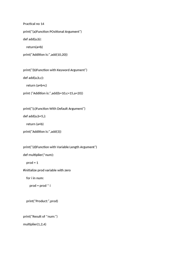 Python Functions: Arguments Explained | PDF