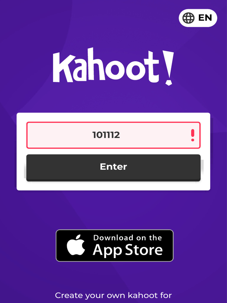 Enter Game PIN - Kahoot! | PDF