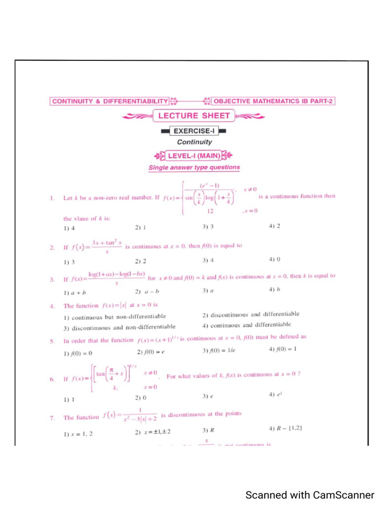 Continuity and Differentiability | PDF
