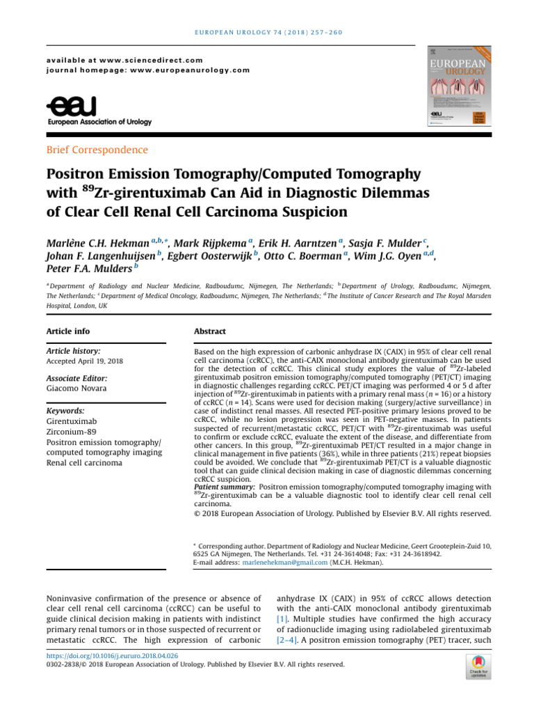 !positron Emission Tomography:Computed Tomography With 89zr ...