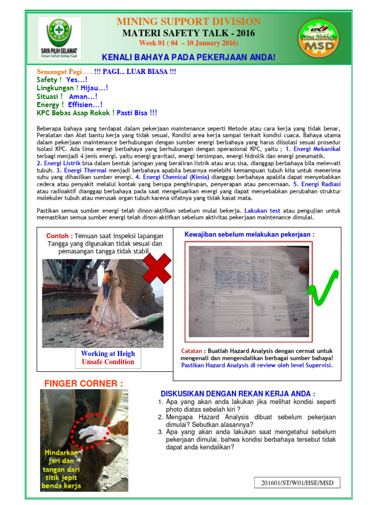Week 1 - 201601 - ST - W01 - Kenali Bahaya Pada Pekerjaan Anda | PDF