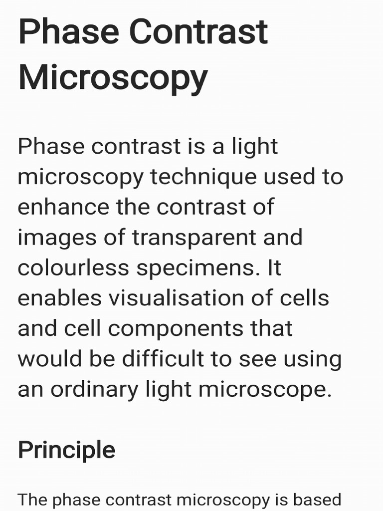 Phase Contrast Micros | PDF