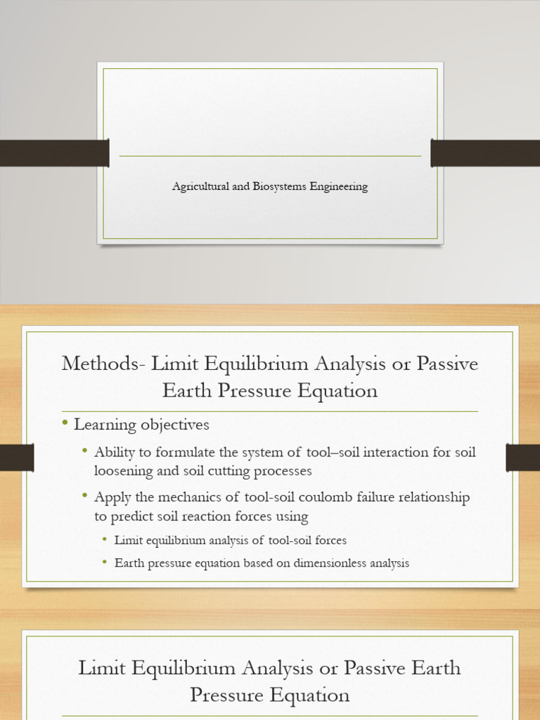 Limit Equilibrium Analysis or Passive Earth Pressure Equation | PDF ...