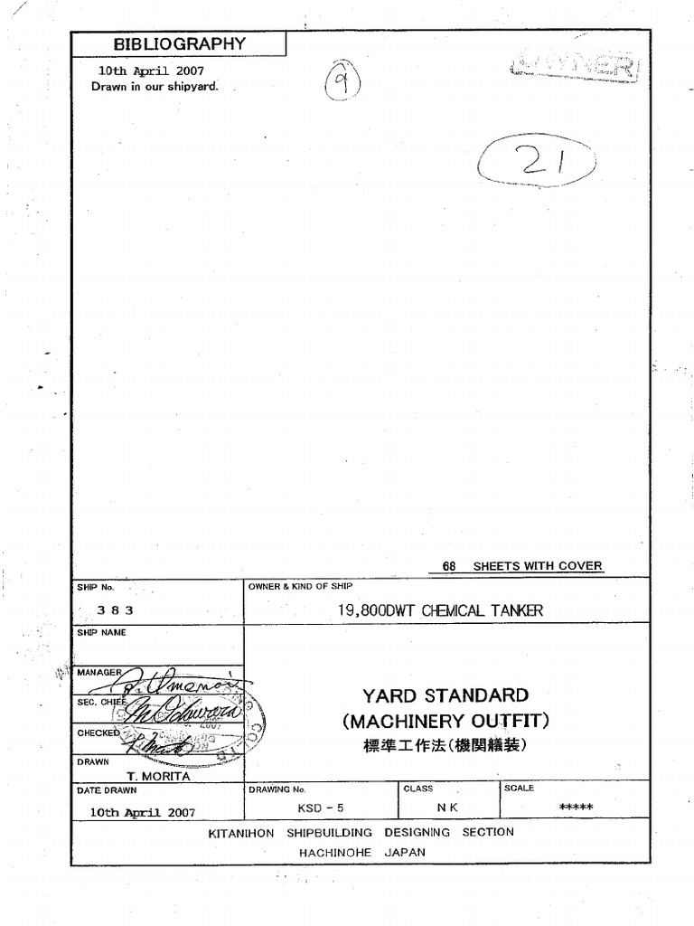 Outfitting Machinery Standard - Hachinohe Japan | PDF
