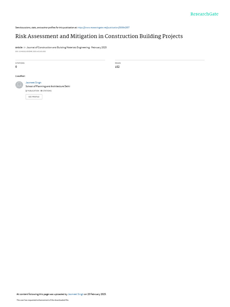 Risk Assessment and Mitigation in Construction Building Projects | PDF | Risk | Risk Management