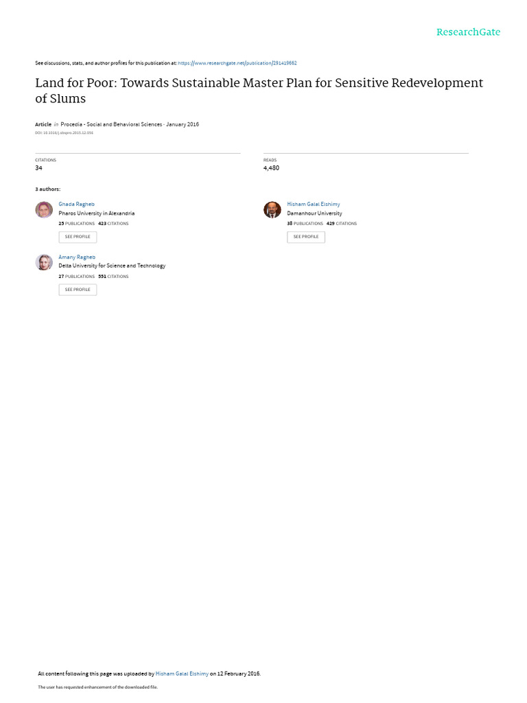 Land For Poor Towards Sustainable Master Plan For Sensitive ...