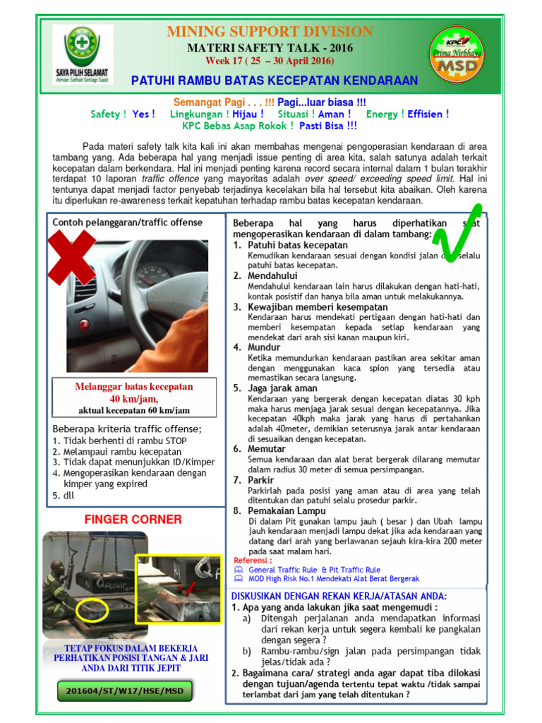 ST - W17 - Patuhi Rambu Batas Kecepatan Kendaraan | PDF