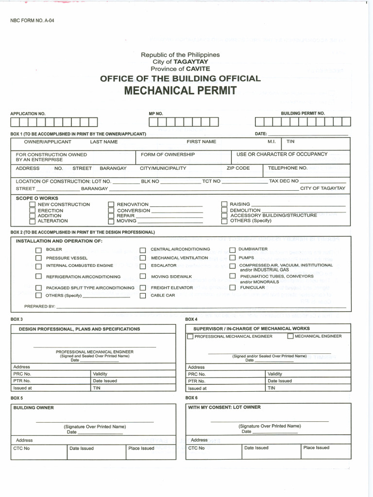 Mechanical Permit | PDF