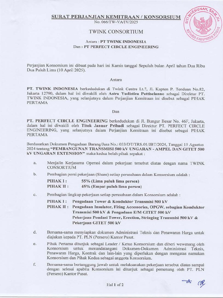Surat Perjanjian Kemitraan | PDF