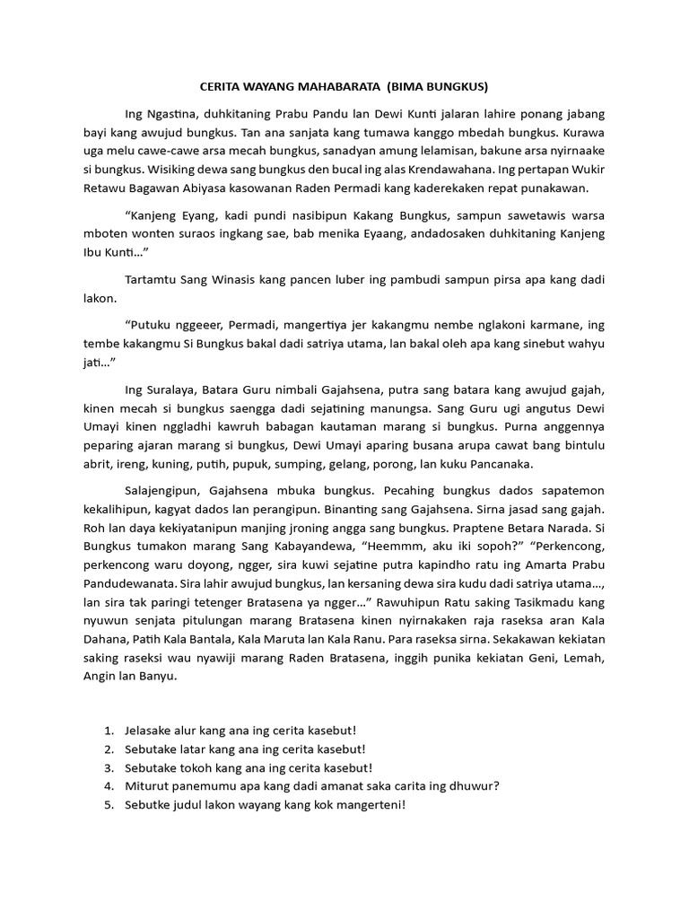 Cerita Wayang Mahabarata | PDF