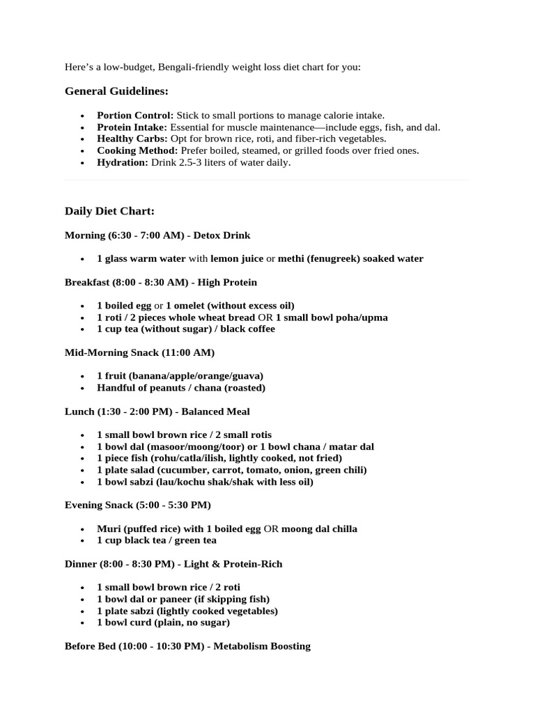 DIET CHART General Guidelines | PDF | Chocolate | Drink