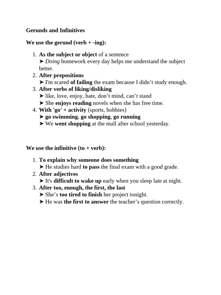 PREP Gerunds and Infinitives | PDF