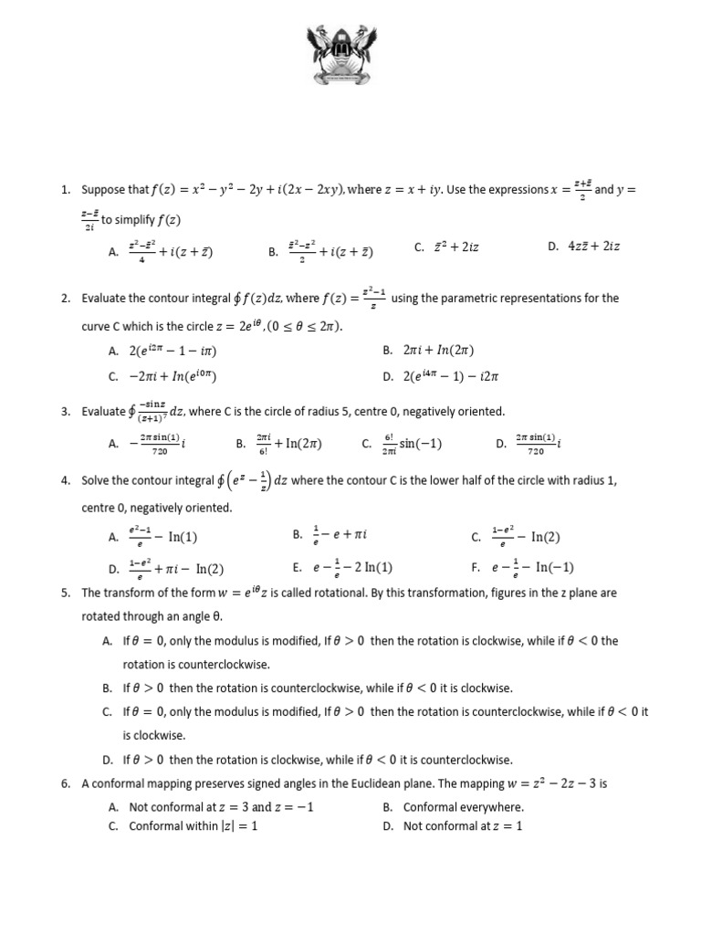 Emt 2201 Engineering Maths Iv Assignment - 1 | PDF | Mathematical Physics | Mathematical Objects
