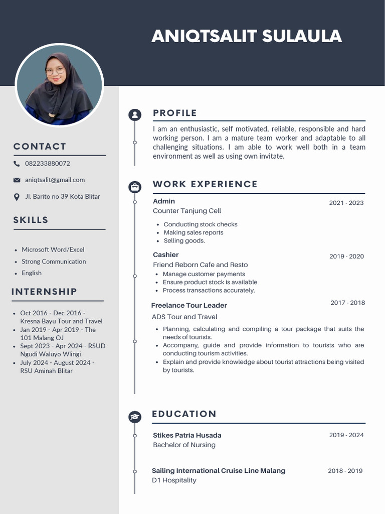 Blue and Gray Simple Professional CV Resume | PDF