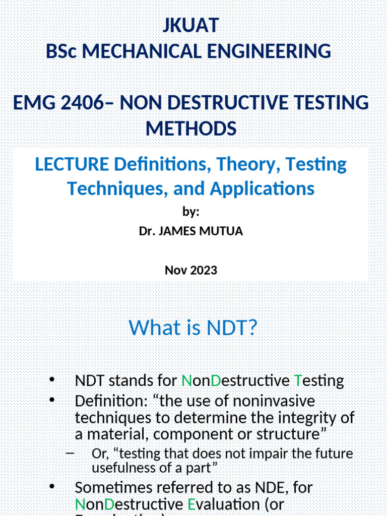 Understanding Non-Destructive Testing | PDF | Nondestructive Testing ...