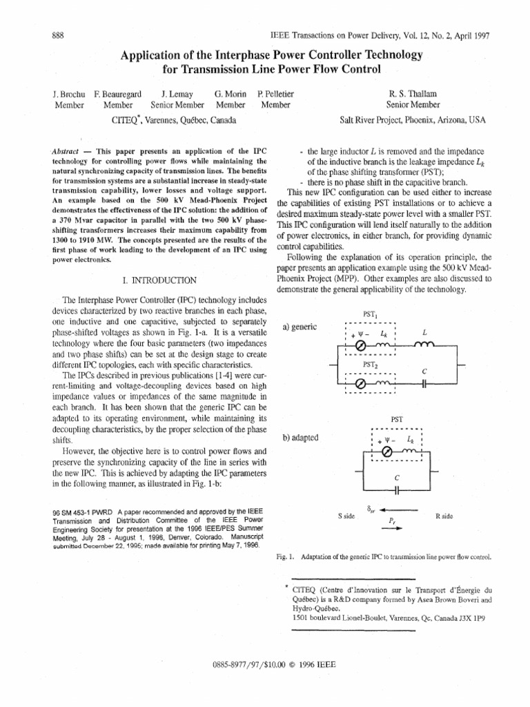 Hase Power Techno For Transmission Line Power Flow Control: Ont Troll ...