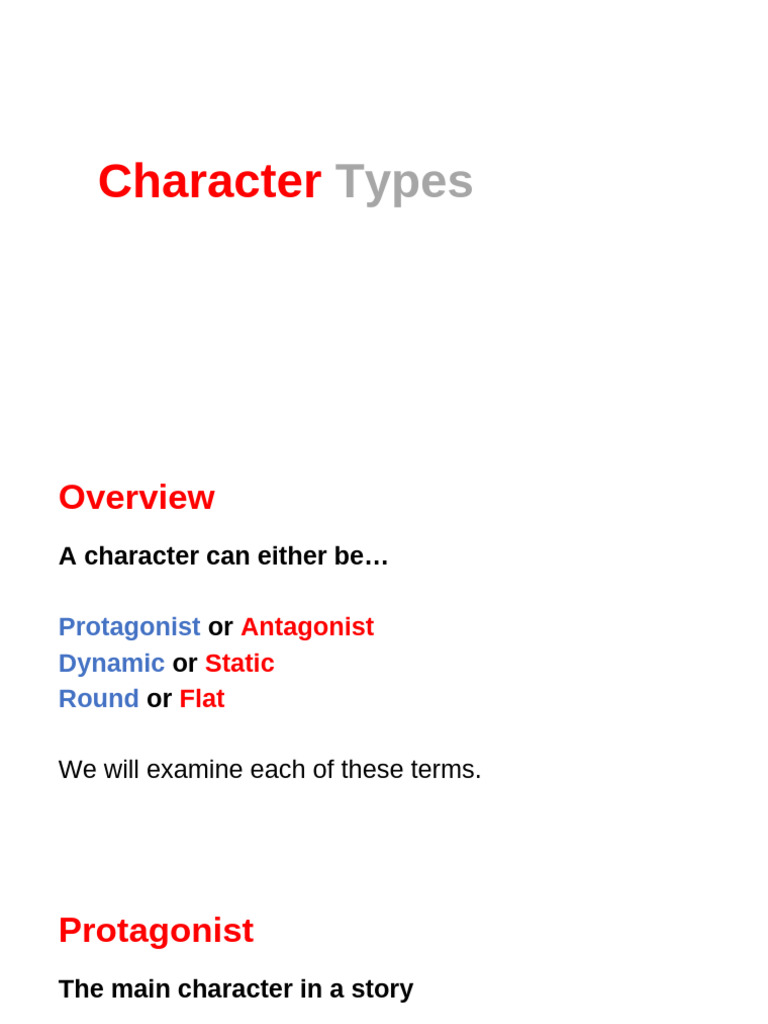 Character Types Lesson 01 | PDF