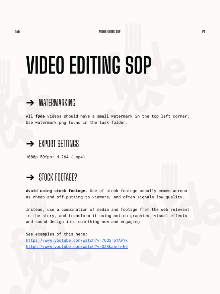 Video Editing Sop: Watermarking | PDF