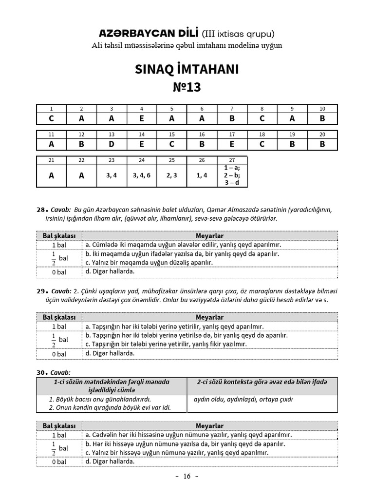 Azerbaycan_dili_Qrup_3_AZ_sinaq_13 | PDF