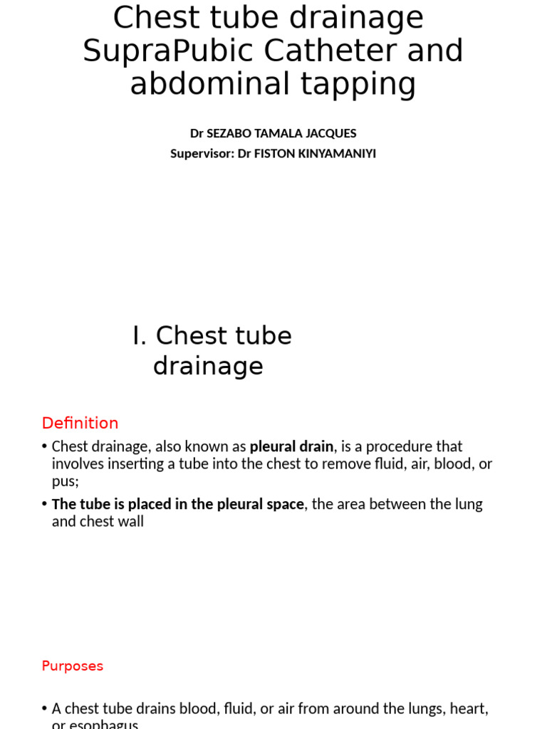 Chest Tube Drainage Procedures | PDF | Thorax | Thorax (Human Anatomy)