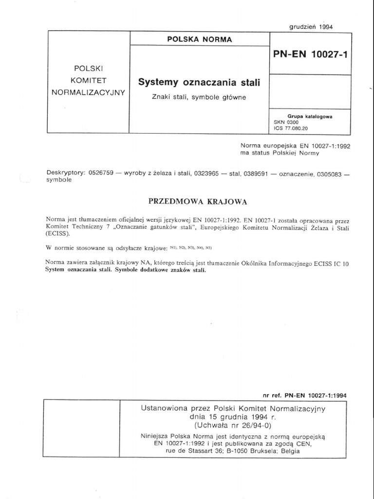 Pn-En 10027-1 | PDF