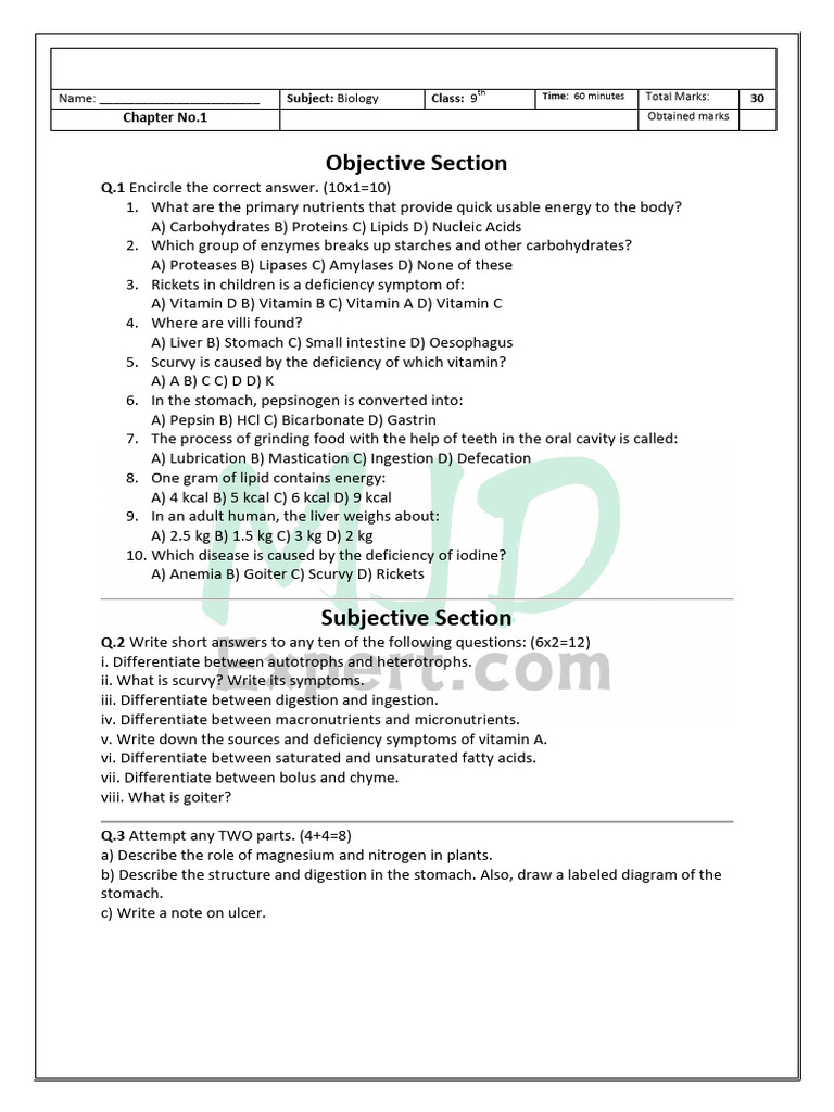 Ch1-9th-Class-Chapter-WIse-biology | PDF