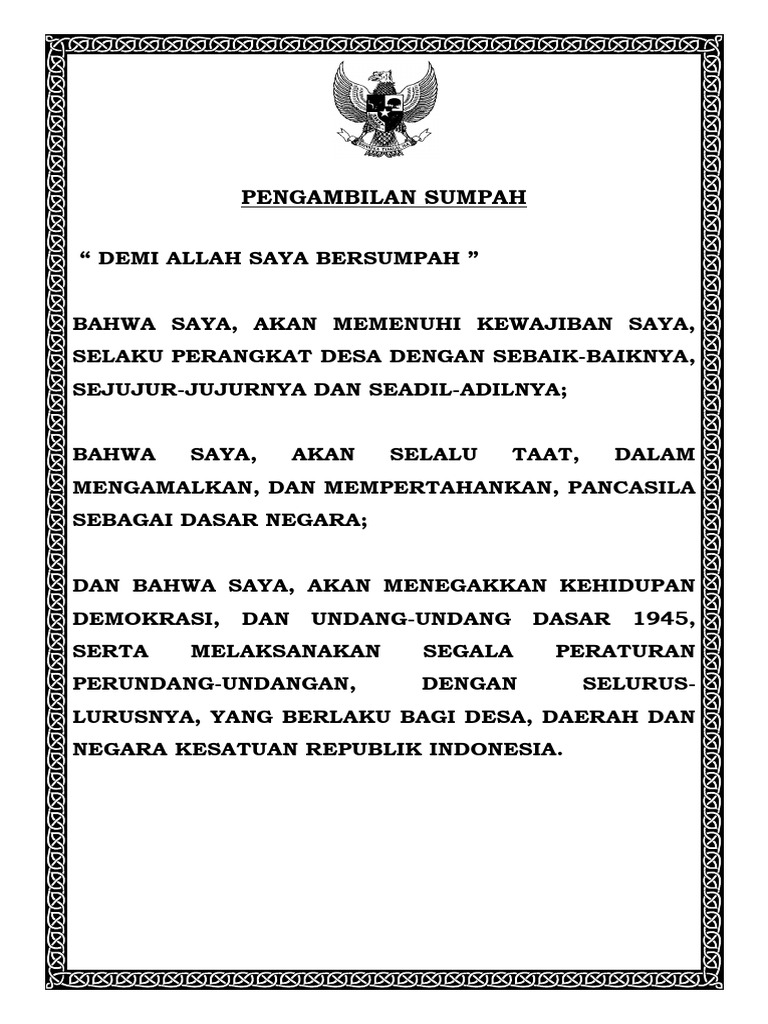NASKAH PENGAMBILAN SUMPAH 2 | PDF