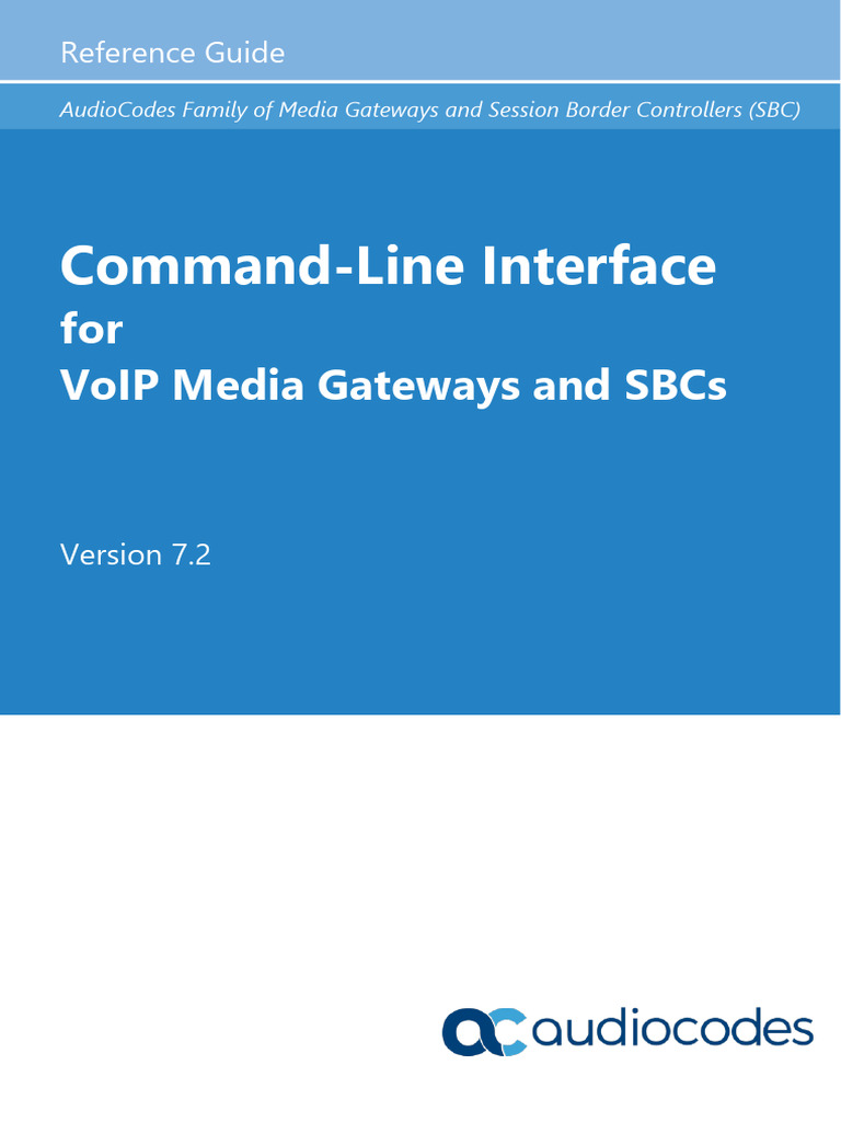 Gateway and Sbc Cli Reference Guide Ver 72 | PDF | Network Protocols | Computer Network