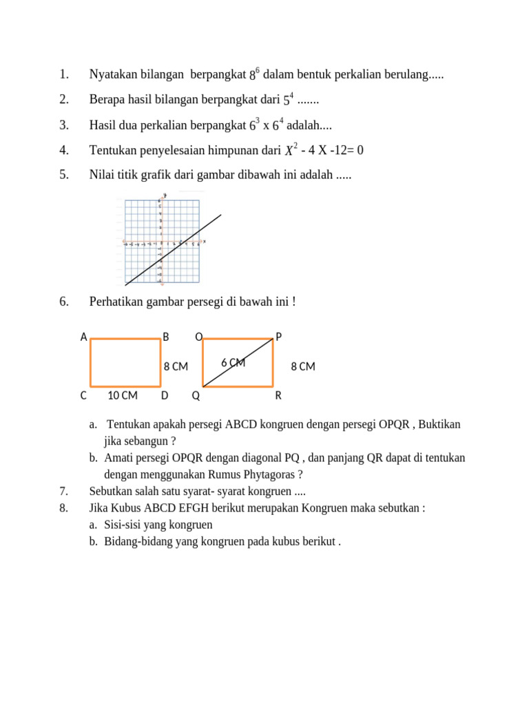 Soal Mit MTK Kelas Ix | PDF