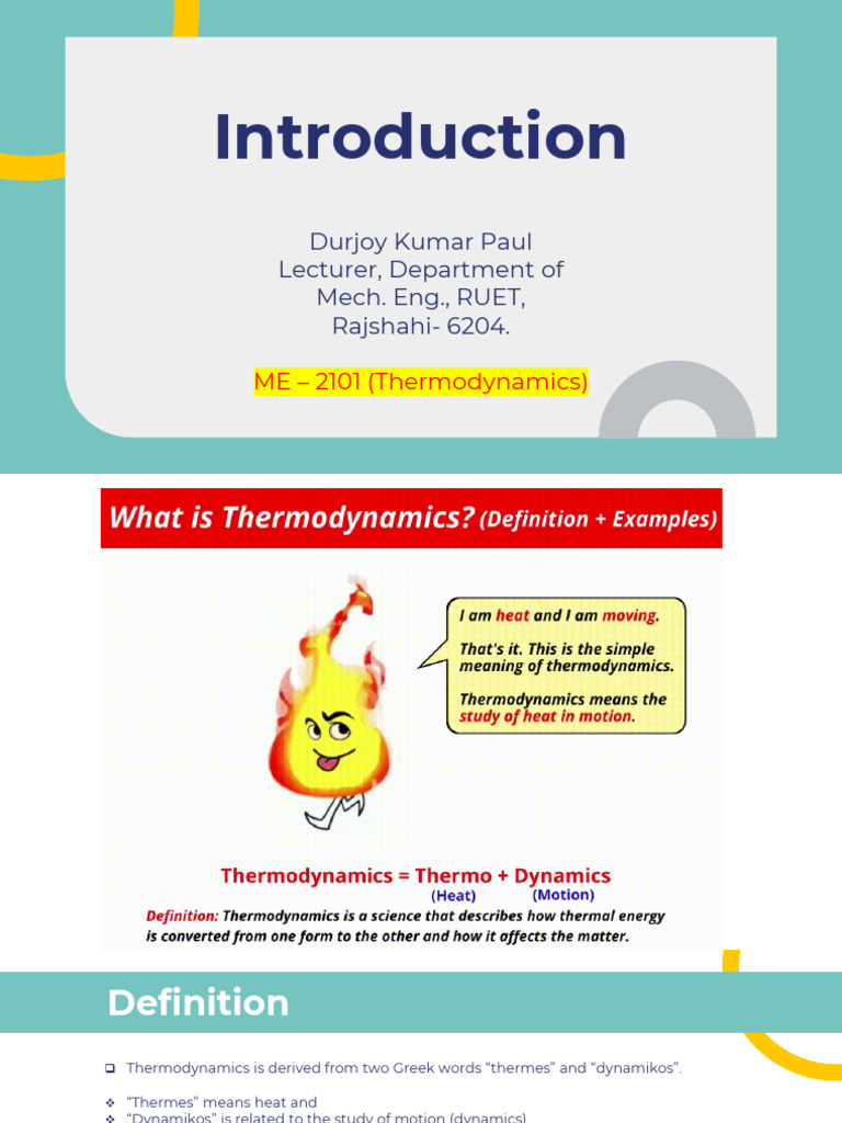 Introduction To Thermodynamics | PDF | Thermodynamics | Heat