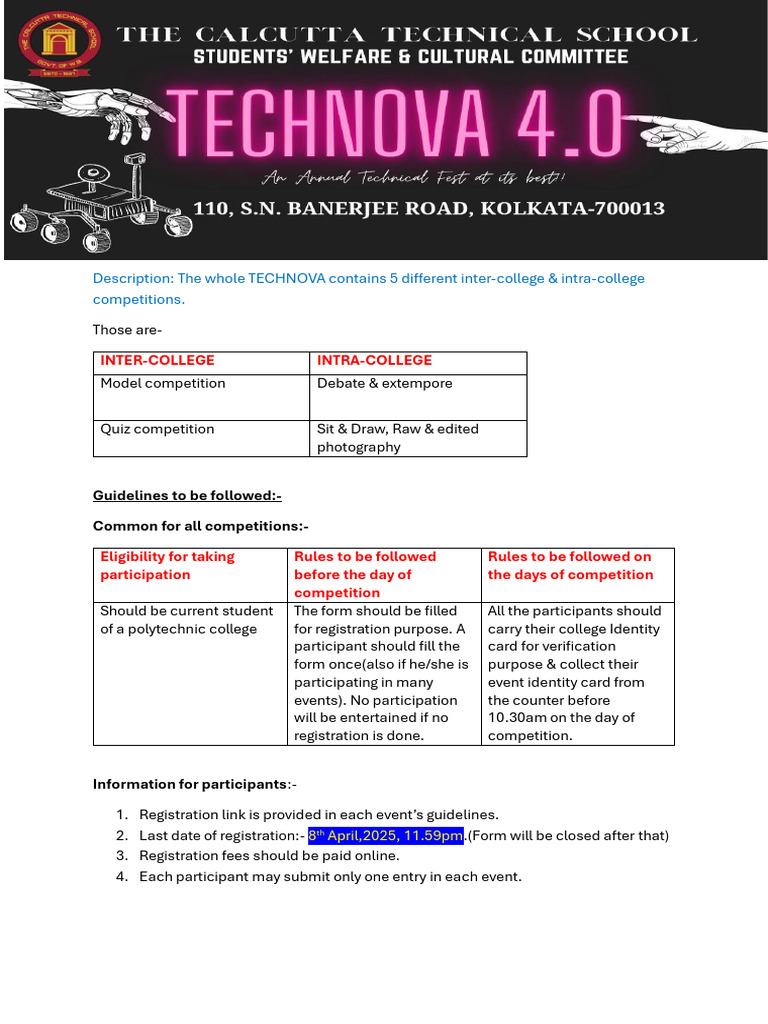 TECHNOVA 4.0_Rules & Guidelines | PDF | Raw Image Format | Imaging