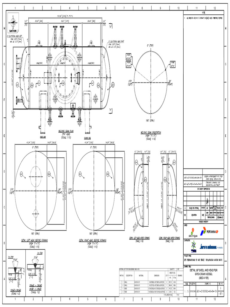 Detail of Shell and Head For Open Drain Vessel | PDF