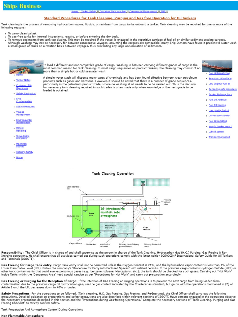 Tank Cleaning and Safety Procedures | PDF | Oil Tanker | Fuel Oil