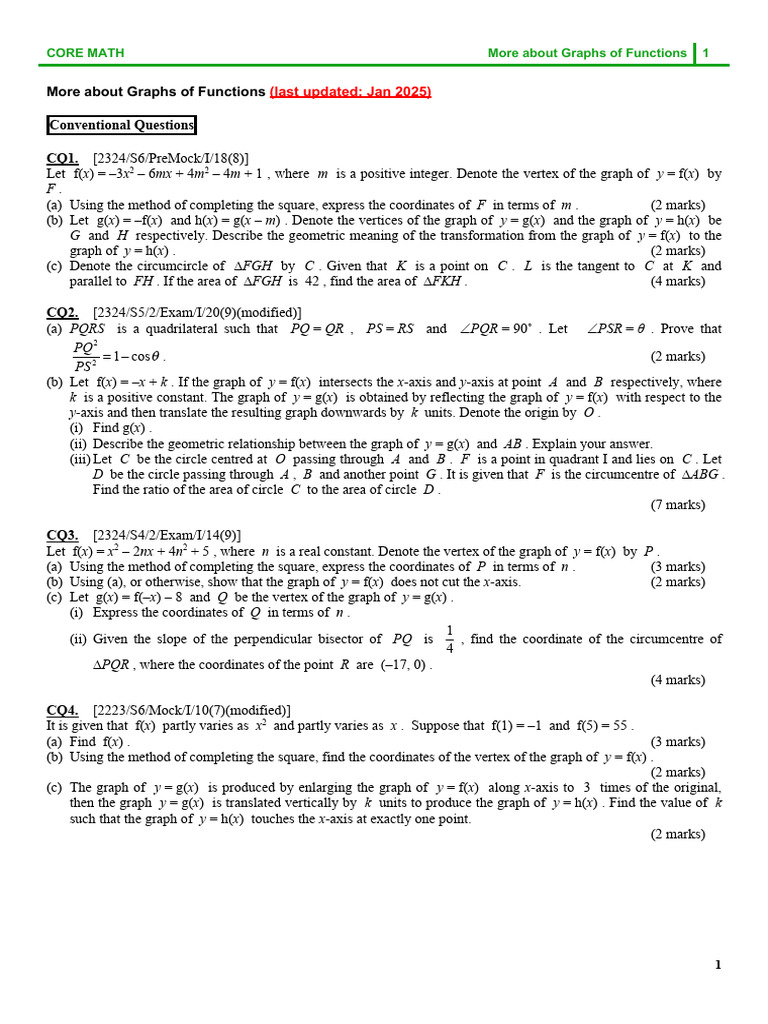 22IP_More About Graphs of Functions | PDF | Cartesian Coordinate System ...