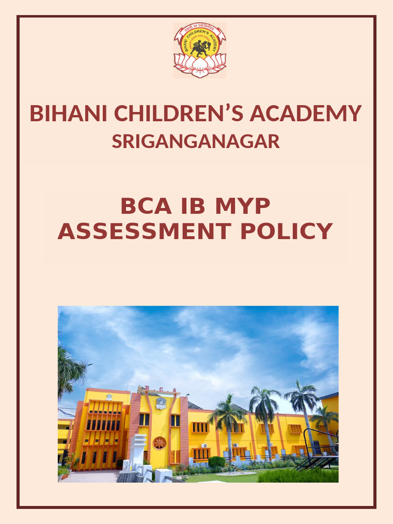 BCA IB MYP ASSESSMENT POLICY (1) (1) (1) (1) .Docx (R) | PDF ...