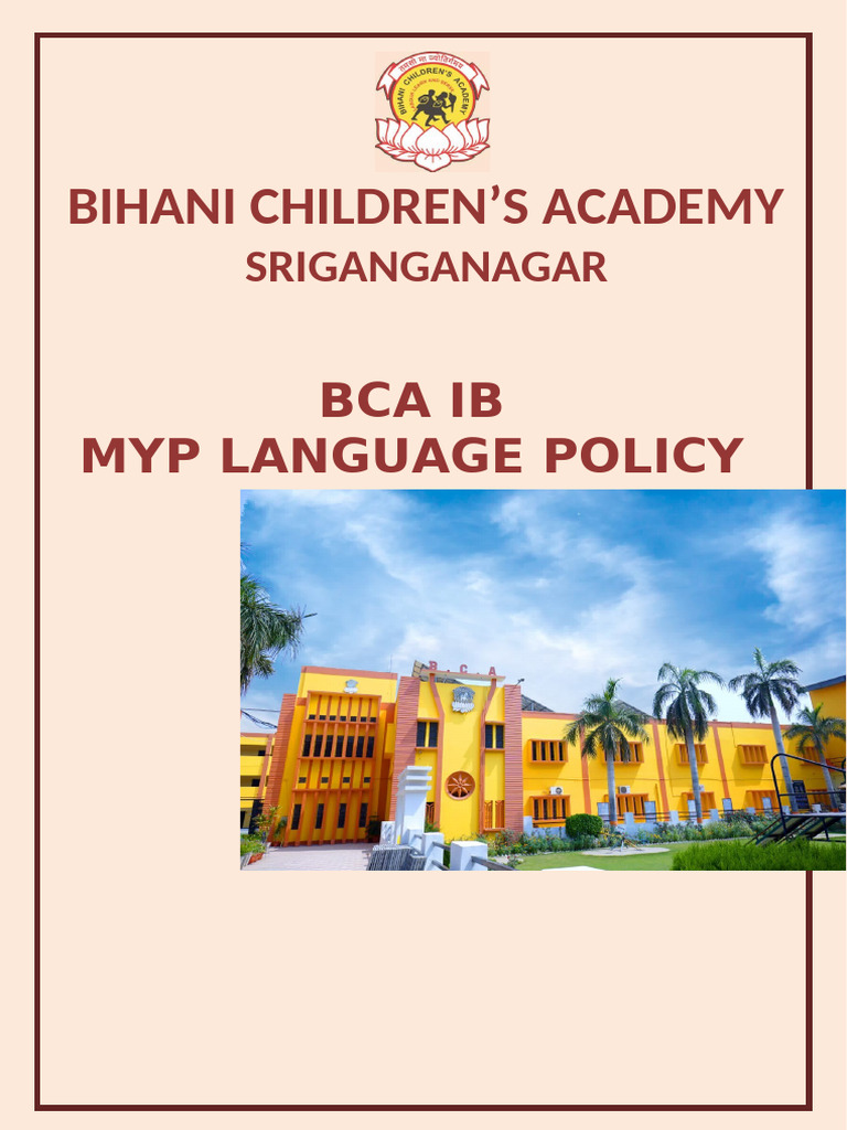 BCA IB MYP Language Policy Overview | PDF | Educational Assessment ...