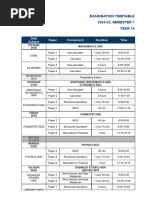 2024 - 2025 Mock Examination Time Table | PDF
