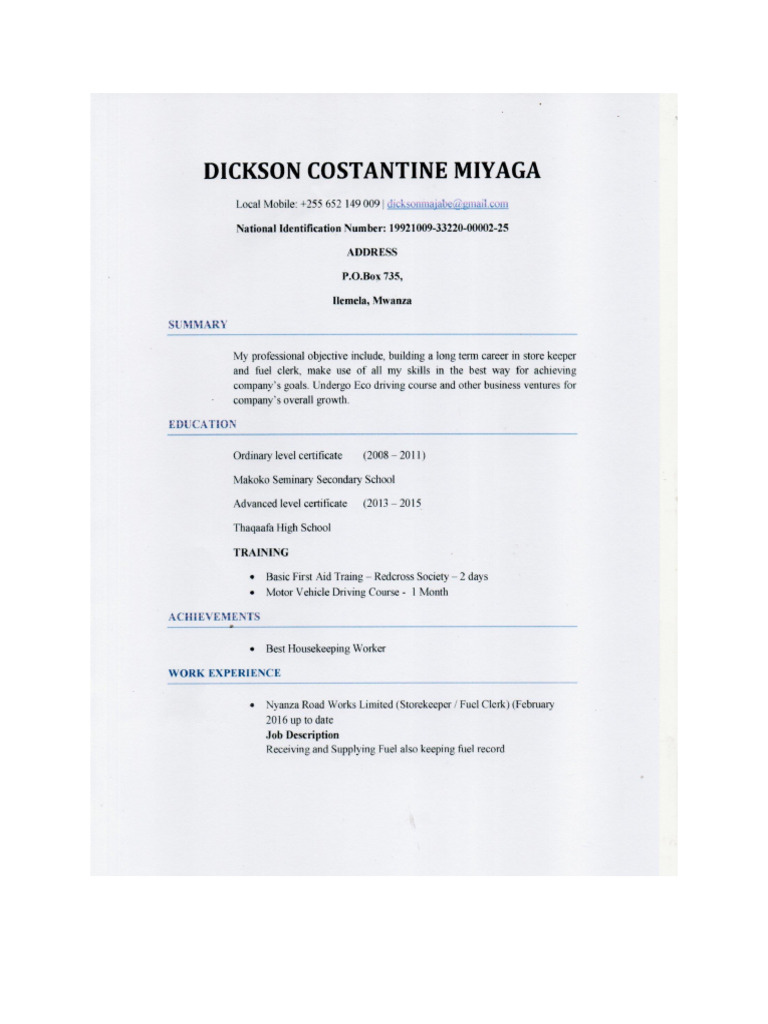 Dickson CV | PDF
