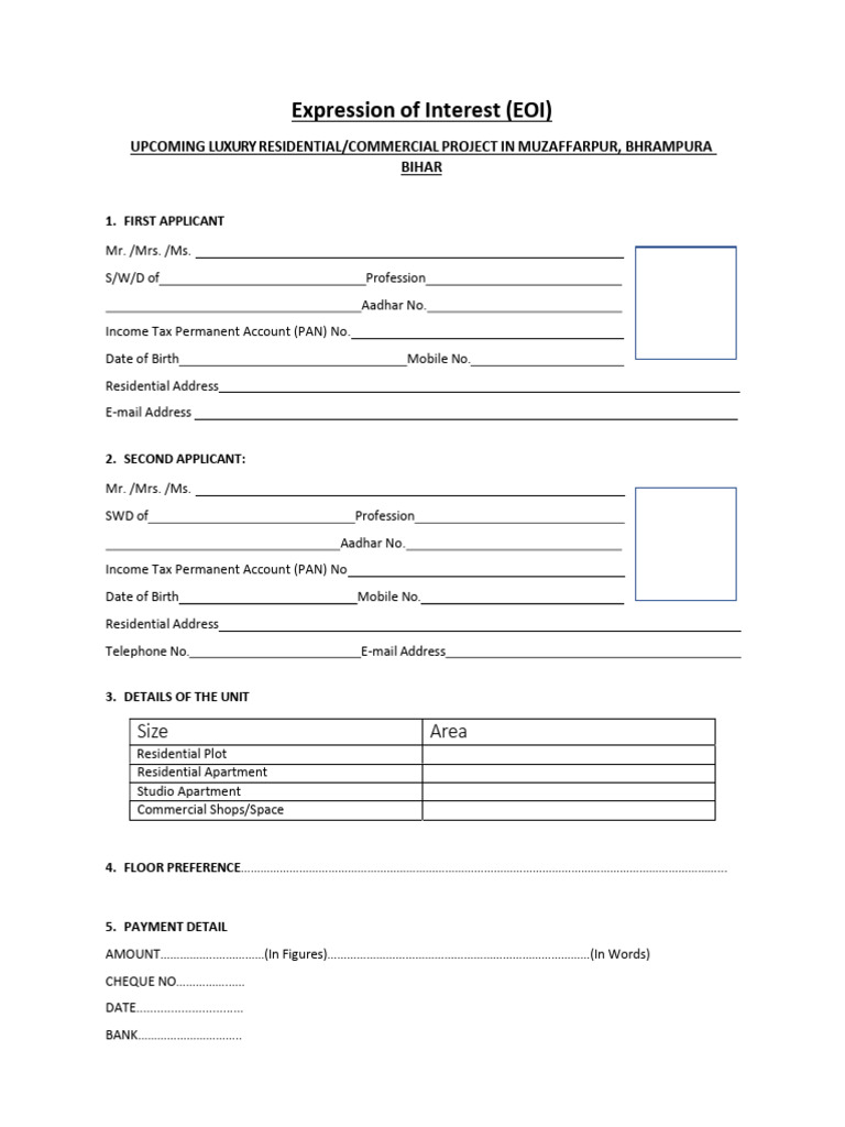 EOI FORM MUZAFFARPUR | PDF