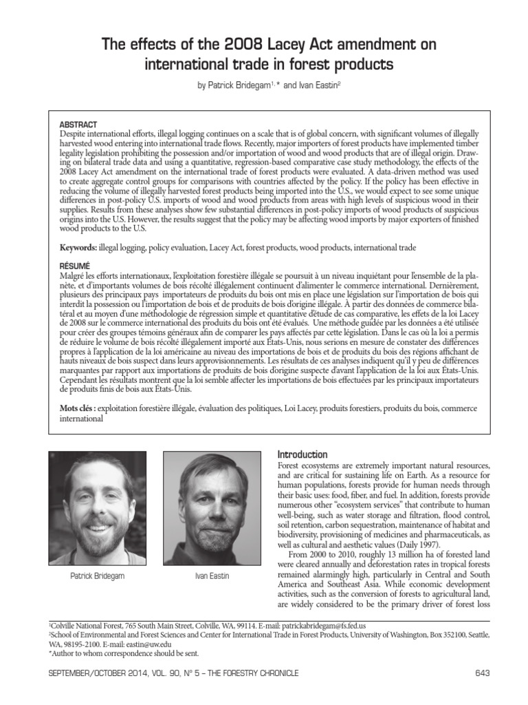 The Effects of The 2008 Lacey Act Amendment On International Trade in ...