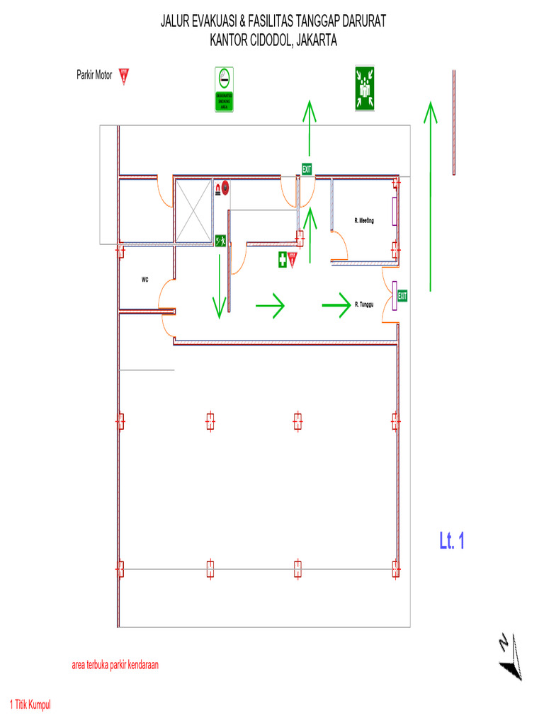 Office Desk Layout - Jaur Evakuasi & Tanggap Darurat - 24032025 | PDF