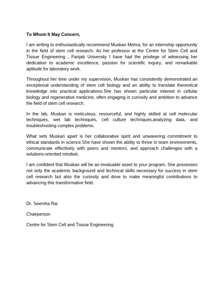 Recommendation Letter | PDF
